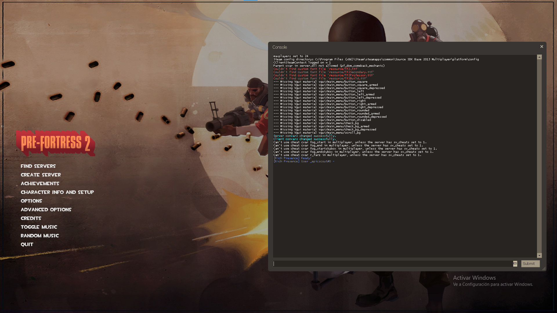 Old Menu ui (& sourcescheme) Mod for Pre-Fortress 2 | PF2 Mods