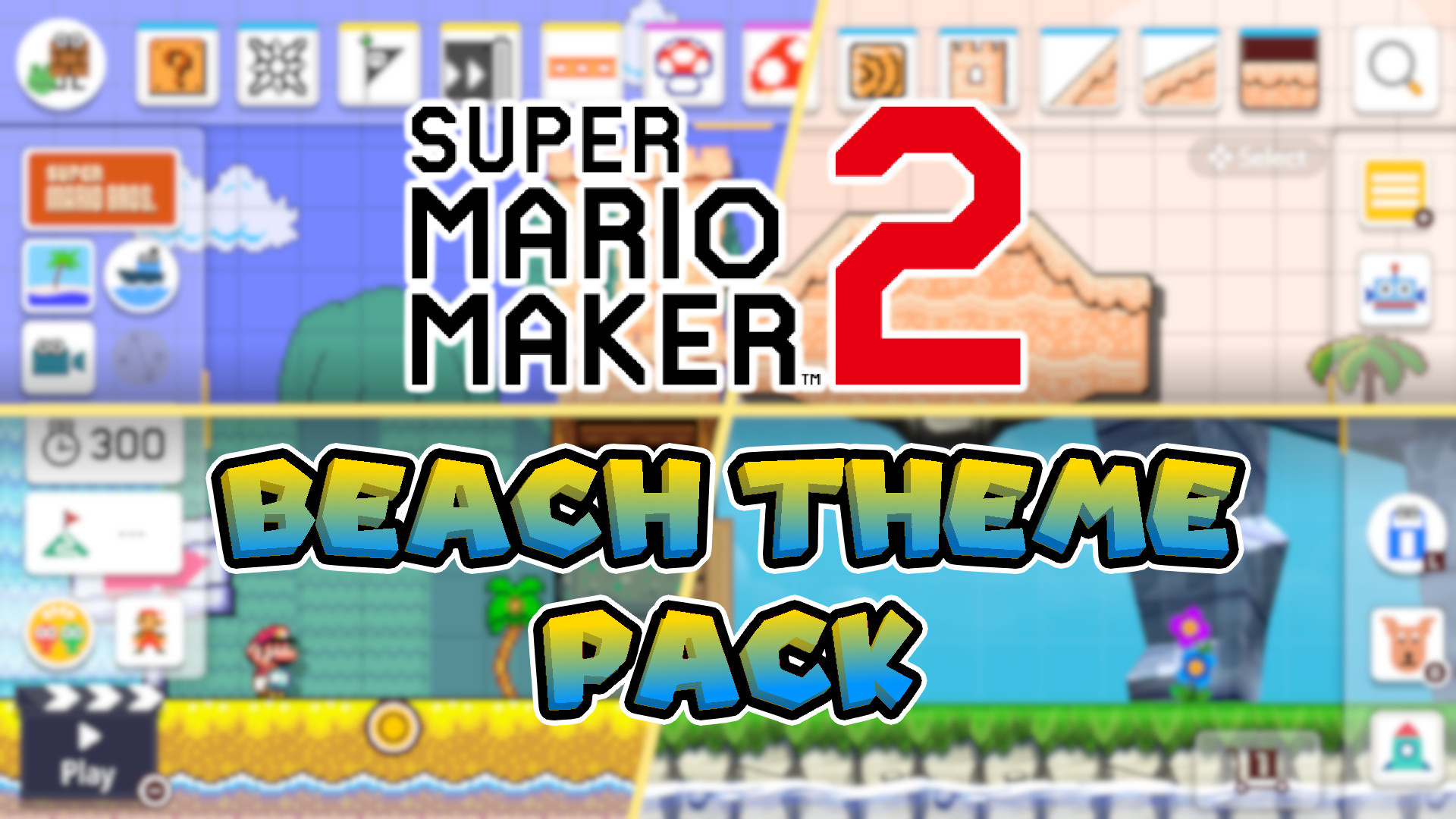 Beach Theme Pack (2D Styles) Mod for Super Mario Maker 2 | SMM2 Mods