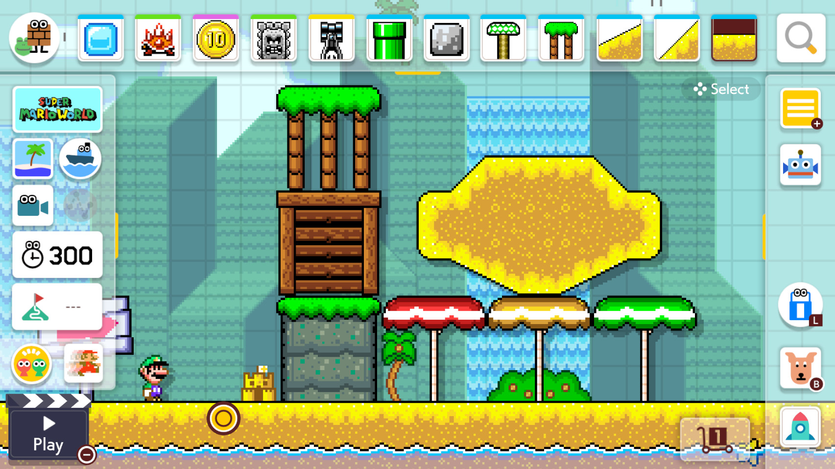 Beach Theme Pack (2D Styles) Mod for Super Mario Maker 2 | SMM2 Mods