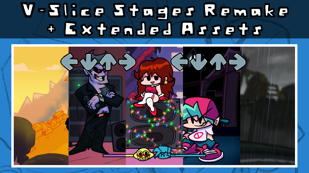 V-Slice Stages Remake Mod for Friday Night Funkin' | FNF Mods