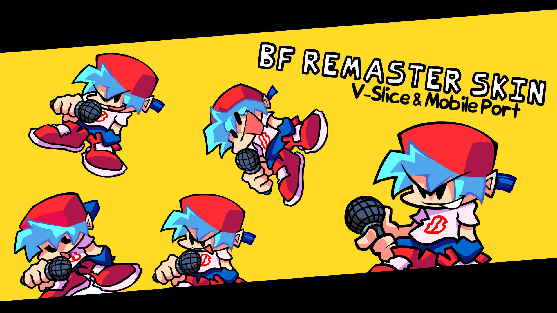 BF Remaster Skin V-Slice Port Mod for Friday Night Funkin' | FNF Mods