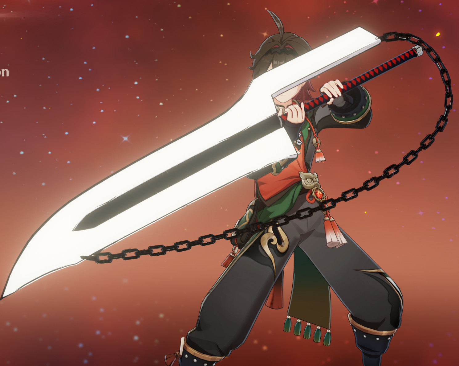 True Bankai Zangetsu over Serpent Spine Mod for Genshin Impact | GI Mods