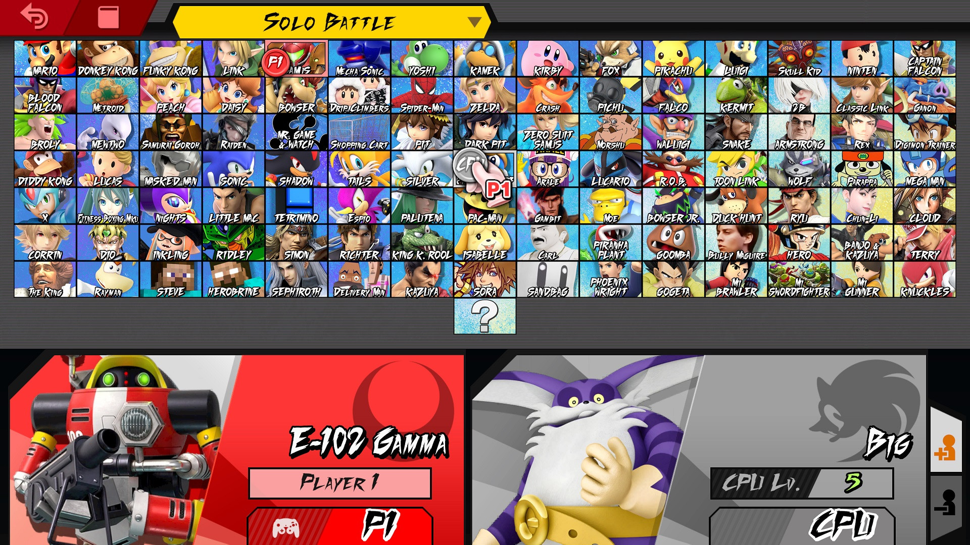 Alt UI For Big the Cat Mod for Super Smash Bros. Ultimate | SSBU Mods