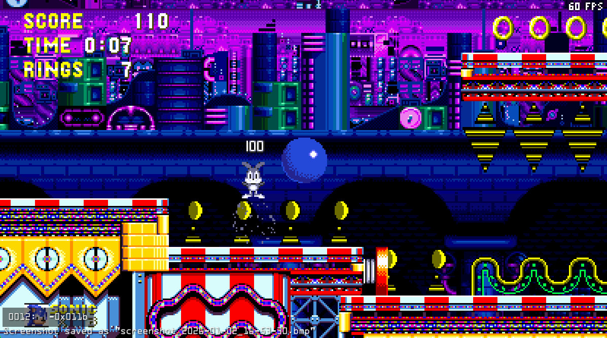 Starry Night Background in CNZ Mod for Sonic 3 A.I.R. | S3AIR Mods
