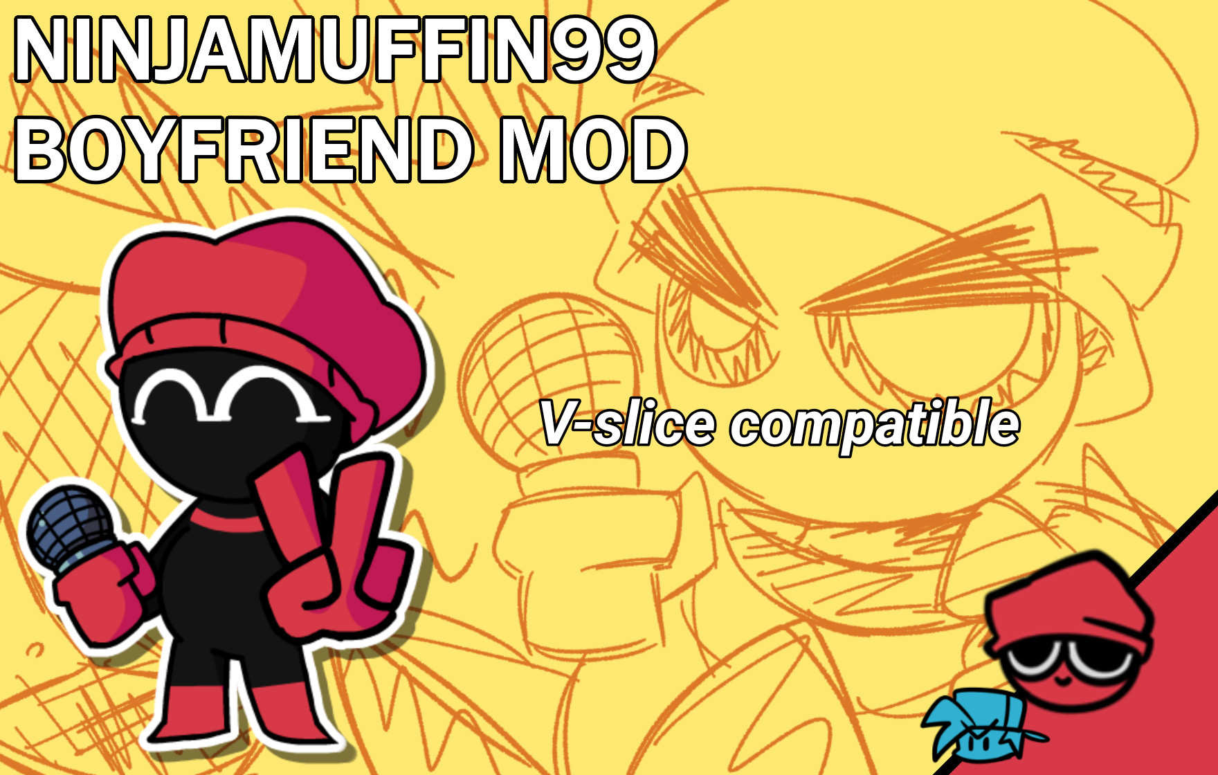 Ninjamuffin over BF (Port V slice) Mod for Friday Night Funkin' | FNF Mods