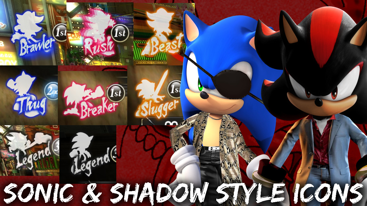 Sonic & Shadow Style Icons Mod for Yakuza 0 | Y0 Mods