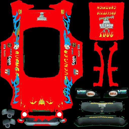 custom red Avenger Mod for Monster Jam Urban Assault | MJUA Mods