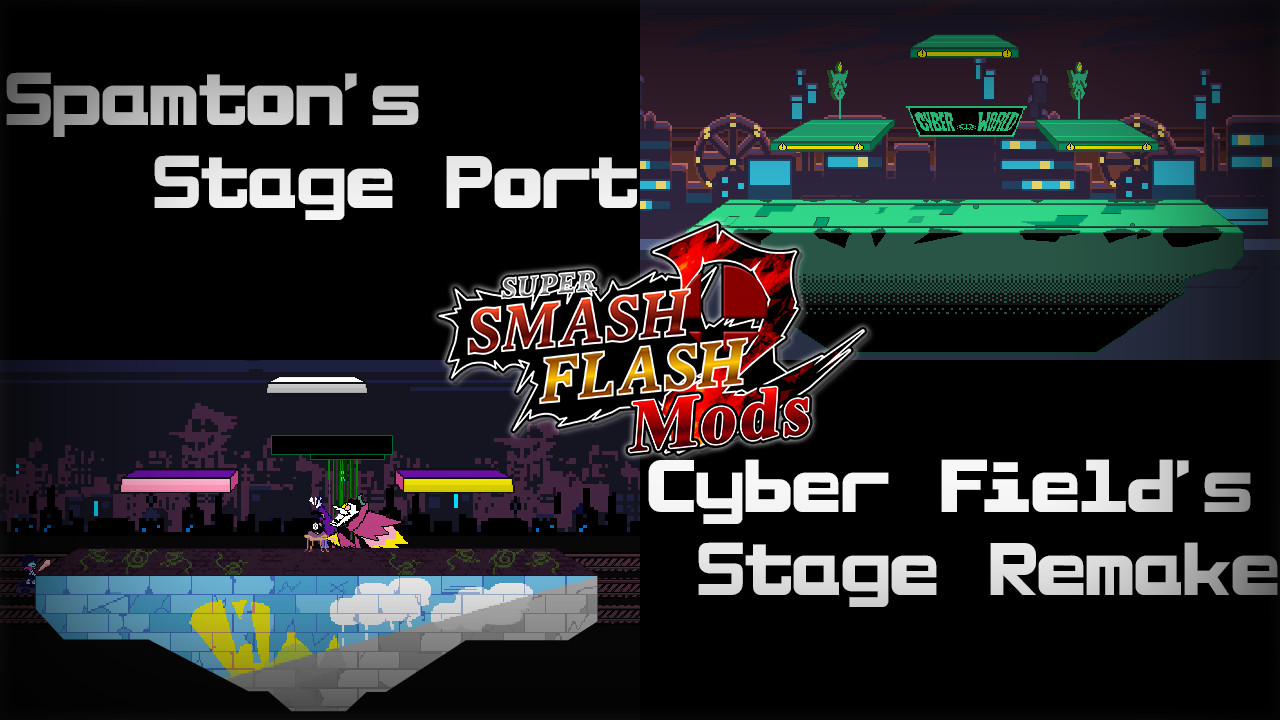 Spamton's Stage/Cyber Field's Stage Mod for Super Smash Flash 2 | SSF2 Mods