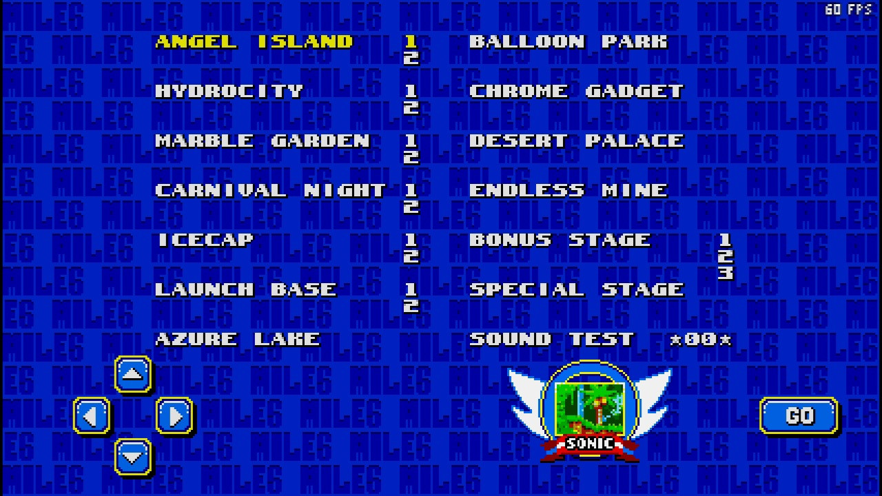 Mobile Level Select (2.0.2) Mod for Sonic 3 A.I.R. | S3AIR Mods