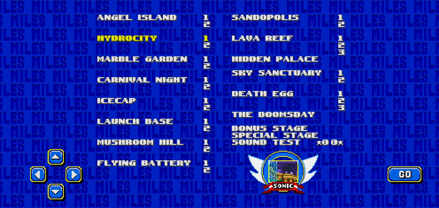Add-on Mobile Level Select Mod for Sonic 3 A.I.R. | S3AIR Mods