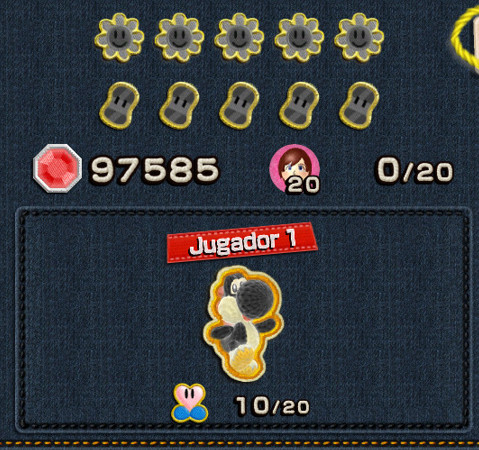 Mii Beads Icon on Pause Menu Mod for Yoshi's Woolly World | Yarn Yoshi Mods