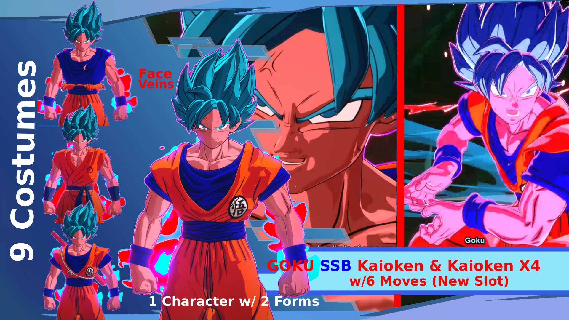 Goku SSB Kaioken X10 & X20 NEW SLOT(6 MOVES) Mod for Dragon Ball ...