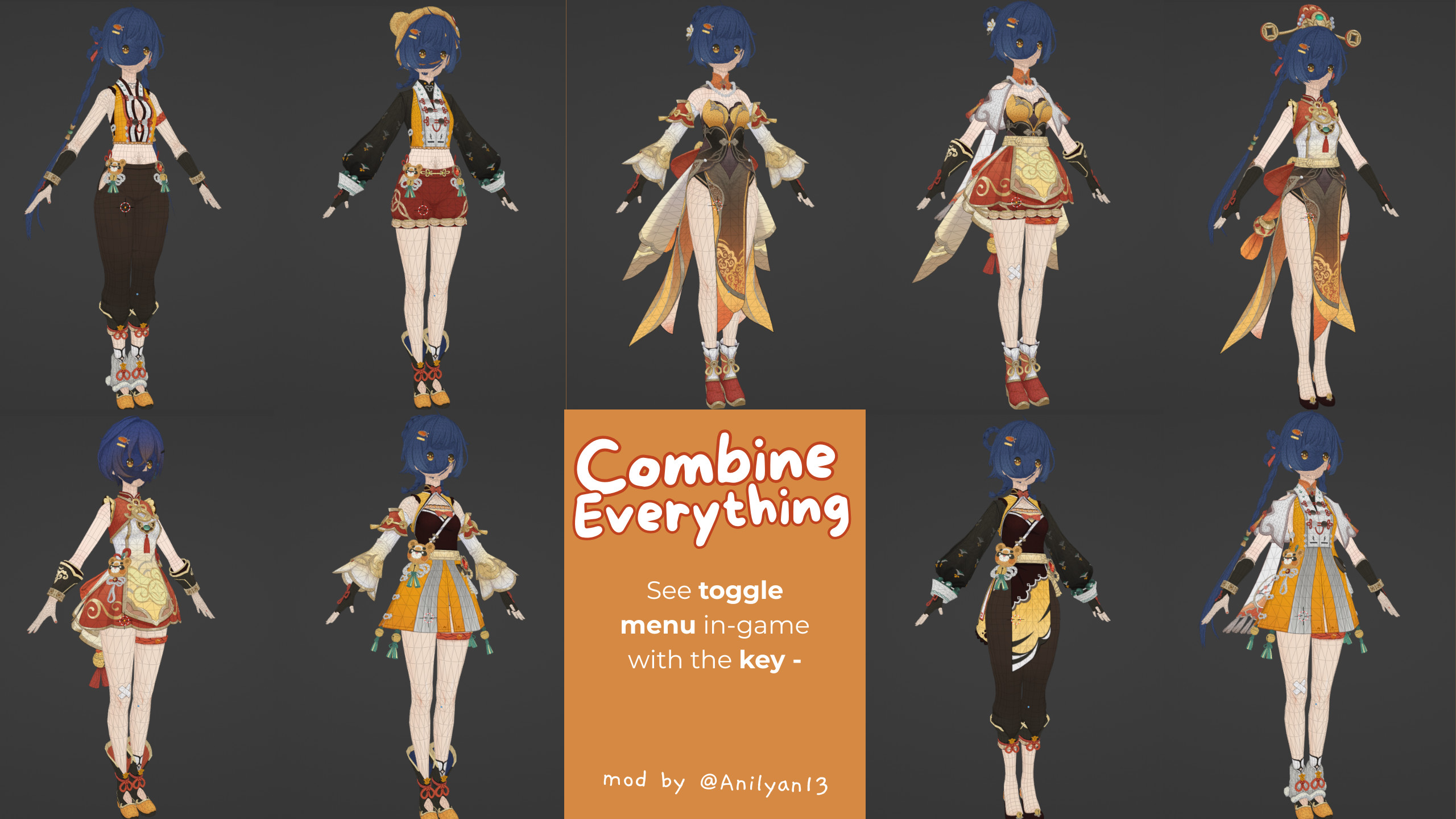 Xiangling Expanded Wardrobe Mod for Genshin Impact | GI Mods
