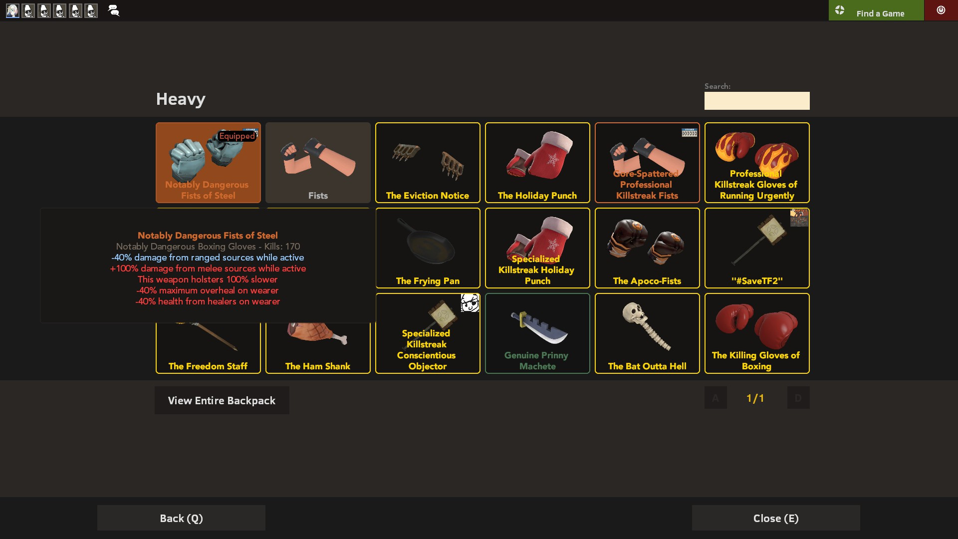 Old Blu ver. Fists of Steel Backpack Icon Mod for Team Fortress 2 | TF2 ...
