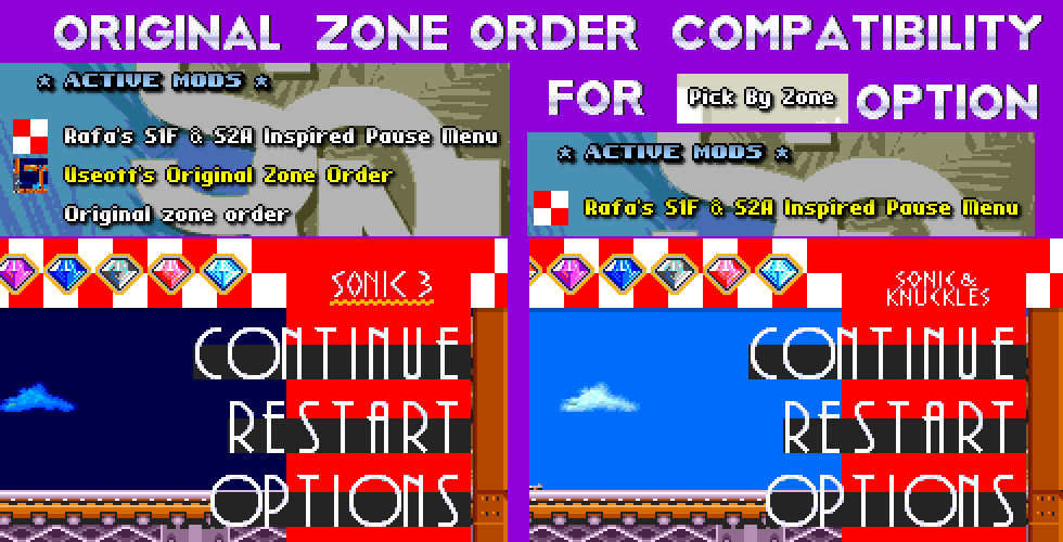 Rafa's S1F & S2A Inspired Pause Menu Mod for Sonic 3 A.I.R. | S3AIR Mods
