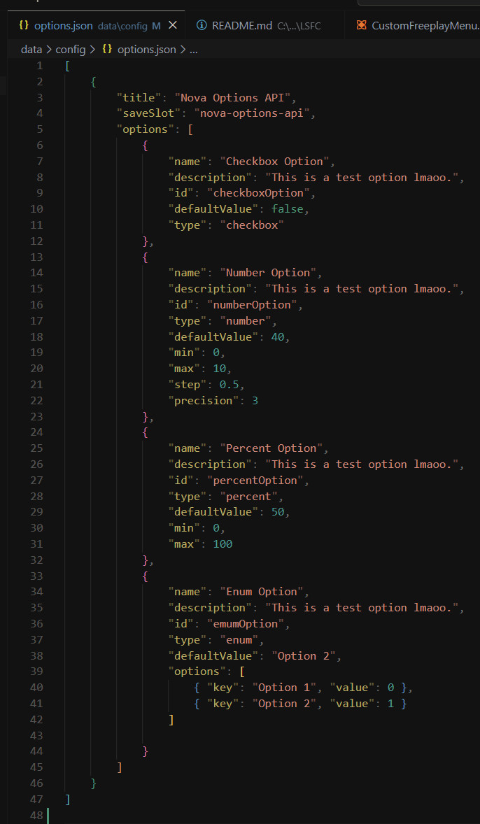 Nova's Options API [For V-Slice/Base Game] Mod for Friday Night Funkin ...