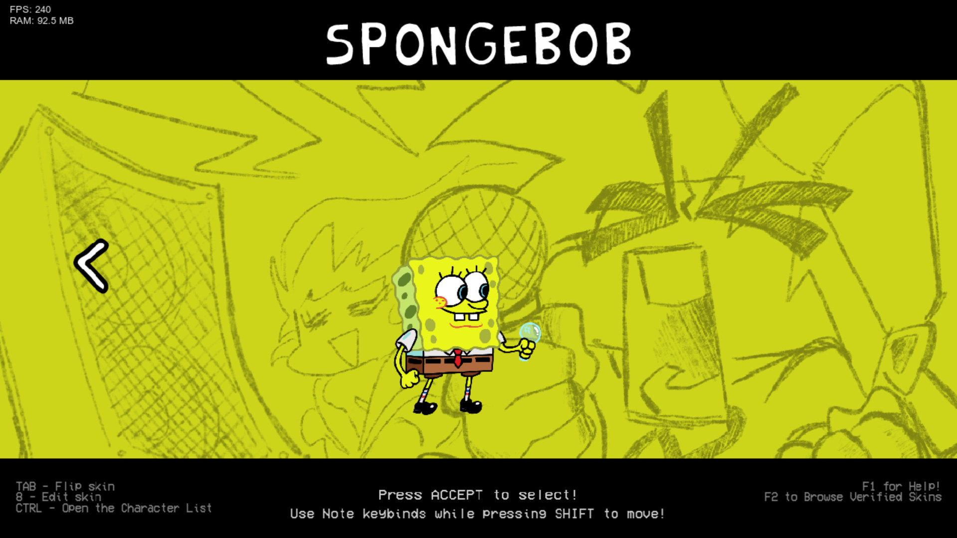 Spongebob Psych Online Skin Mod for Friday Night Funkin' | FNF Mods