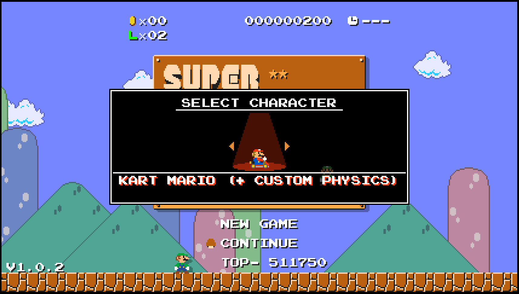 Kart Mario with Custom Physics Mod for Super Mario Bros. Remastered ...