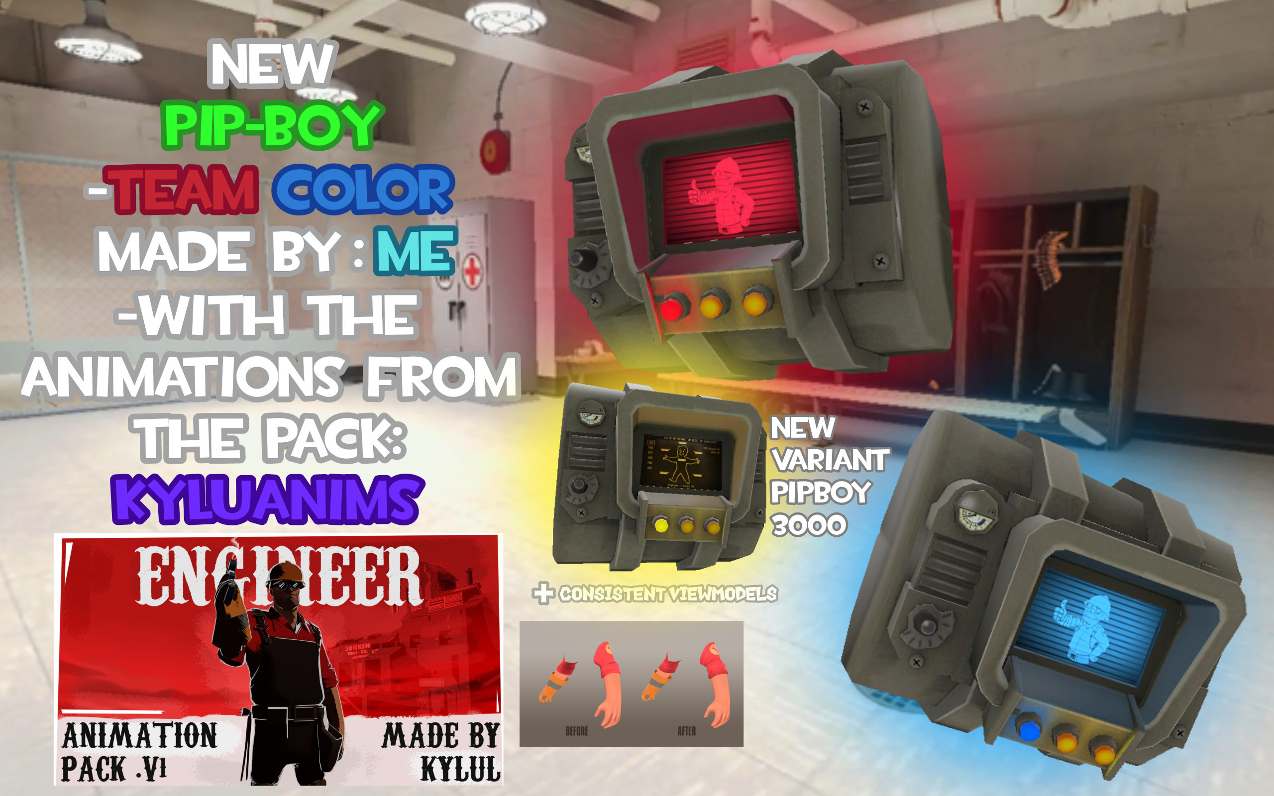 Pip-Boy Anim + Kylul's Engineer anims + Team Color Mod for Team ...