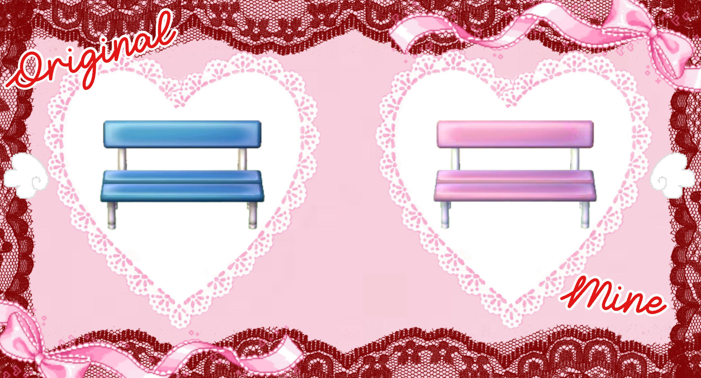 Heavenly Cupid Pink Bench ♡ Mod for Animal Crossing: New Leaf | AC:NL Mods