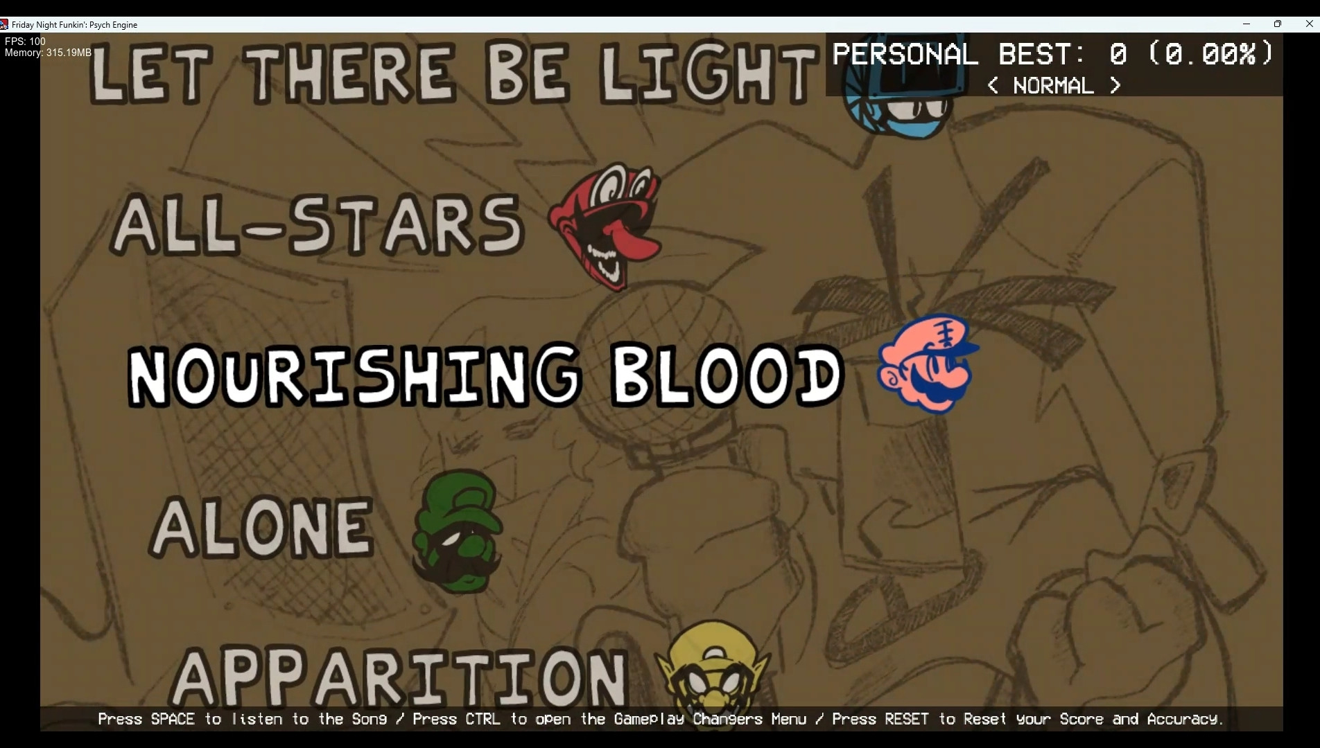 ALL-STARS with lyrics! Mod for Friday Night Funkin' | FNF Mods