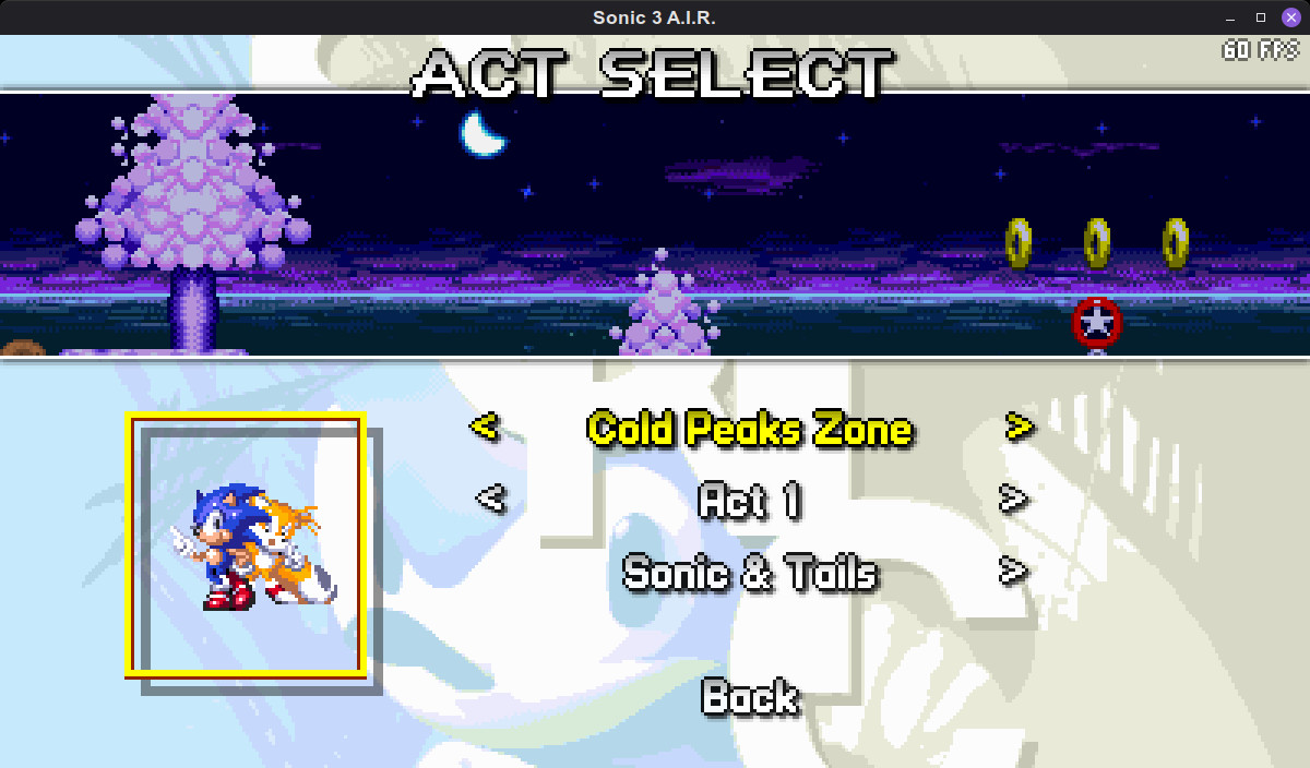 Custom Zone Select + Useott's Extra Zones Mod for Sonic 3 A.I.R ...