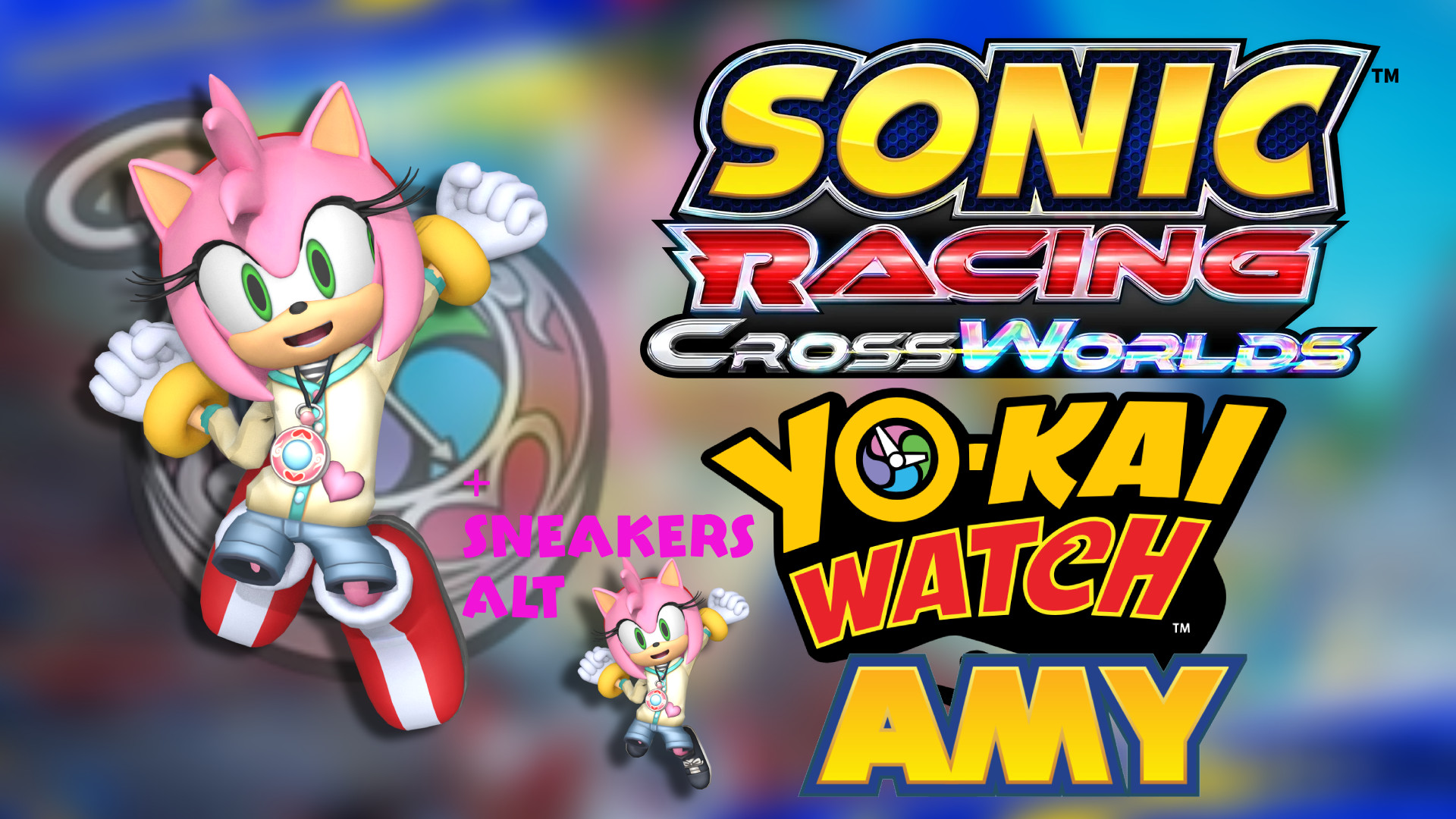 Yo-Kai Watch Amy Rose Mod for Sonic Racing: CrossWorlds | SR:CW Mods