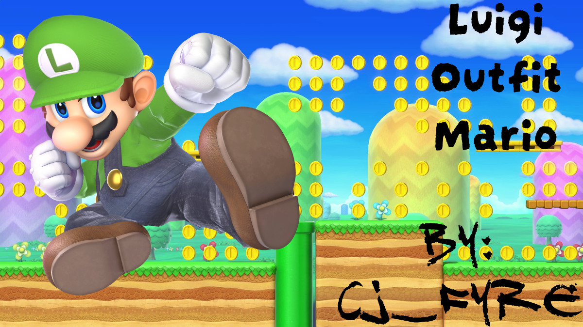 Luigi Outfit for Mario Mod for Super Smash Bros. Ultimate | SSBU Mods