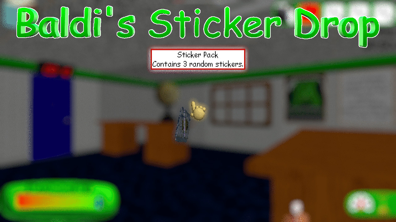 (0.14.X) BB+ Baldi Stickers Drop Mod for Baldi's Basics | Baldi Mods