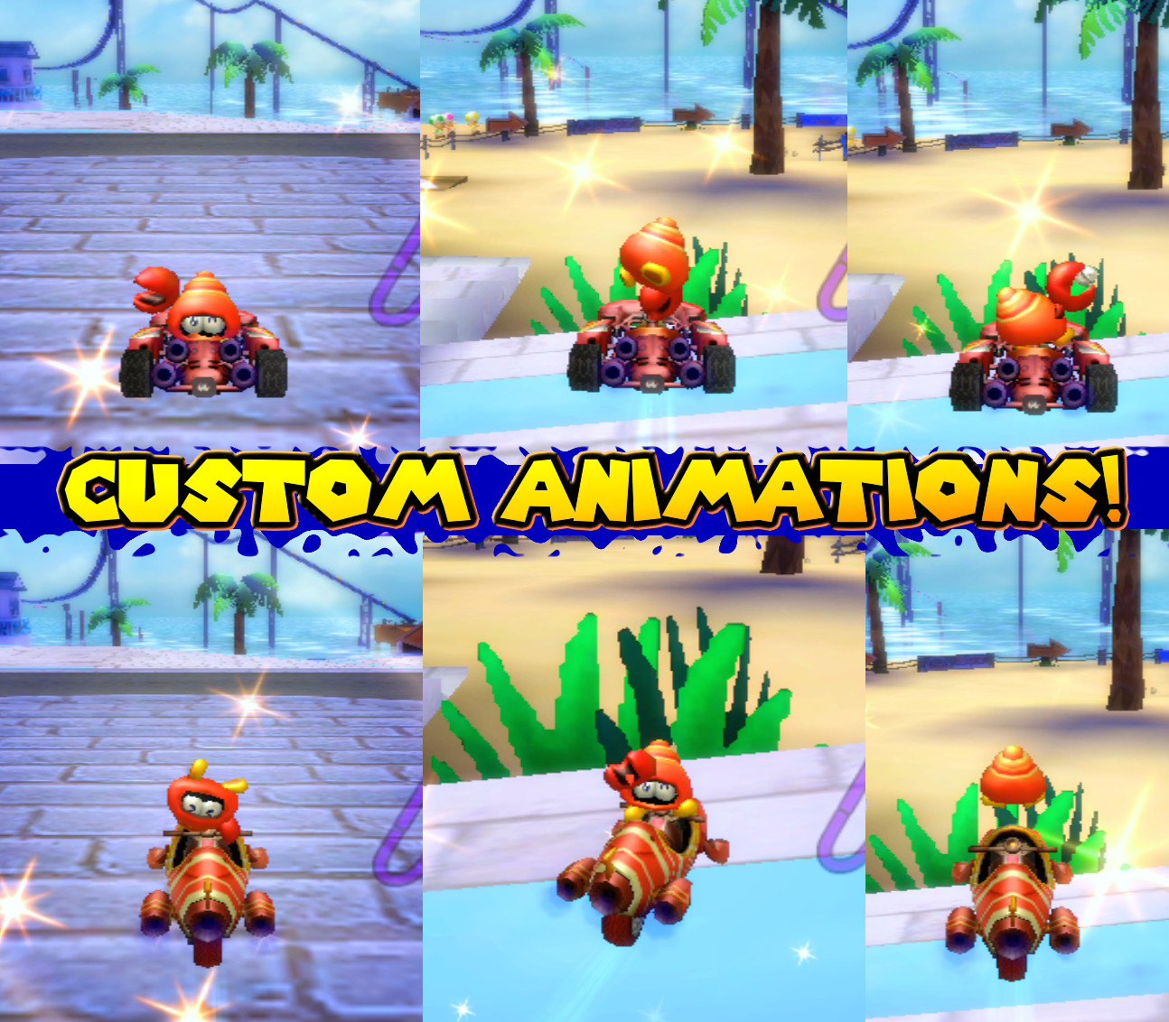 Huckit Crab (With Custom Animations) Mod for Mario Kart Wii | MKWii Mods