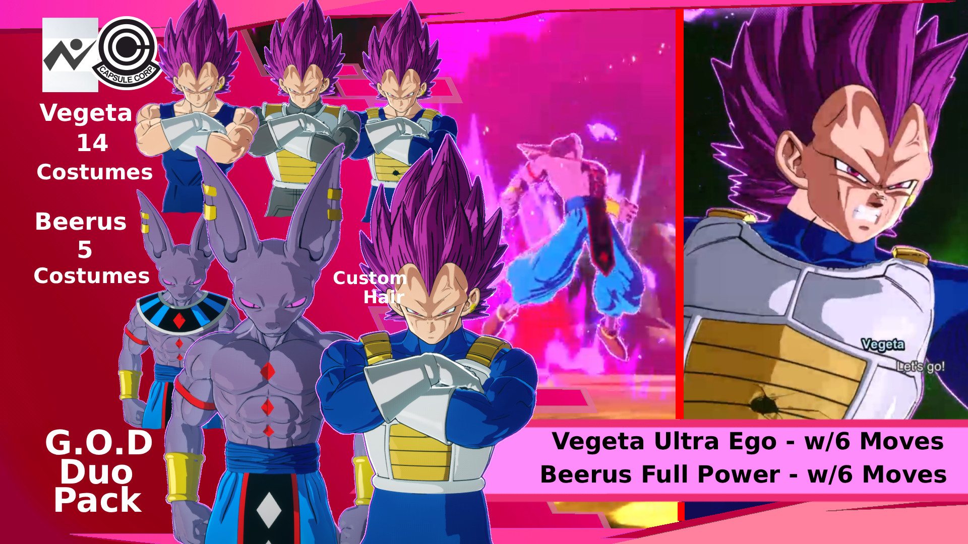 ULTRA EGO VEGETA & BEERUS FULL POWER - GOD PACK V2 Mod for Dragon Ball ...