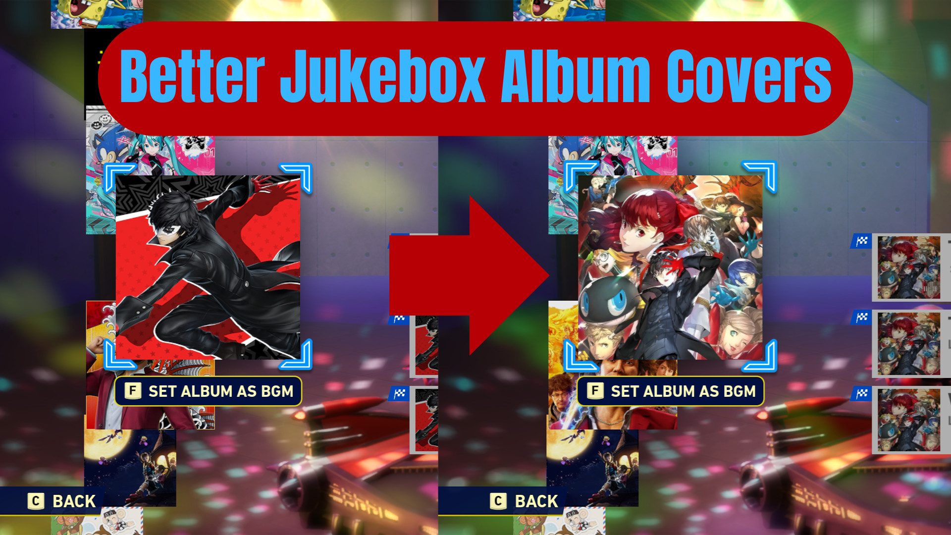 Better Jukebox Album Covers Mod for Sonic Racing: CrossWorlds | SR:CW Mods