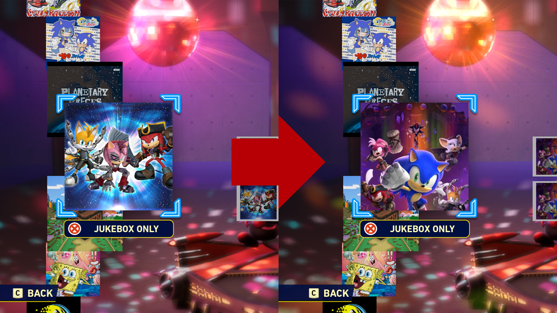 Better Jukebox Album Covers Mod for Sonic Racing: CrossWorlds | SR:CW Mods