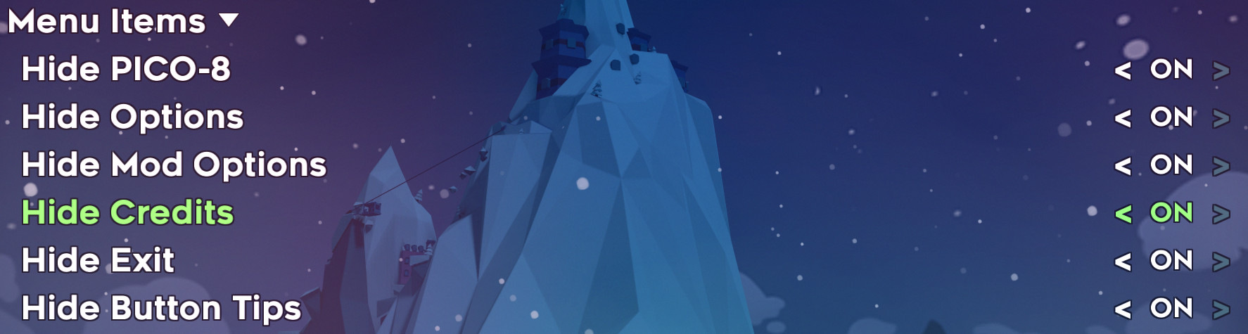 Menu Tweaks Mod for Celeste | Celeste Mods