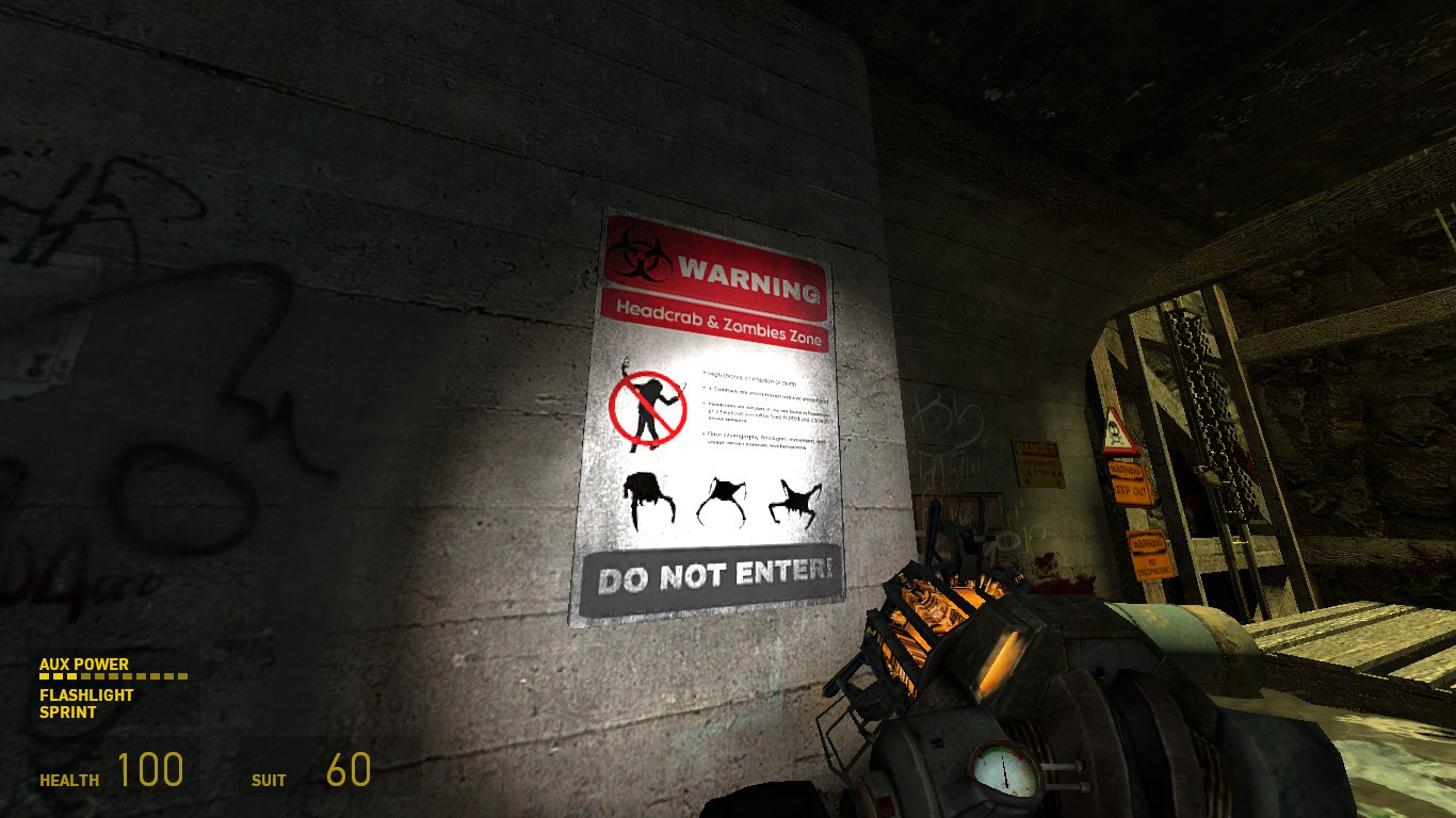 Zombie Warning Sign (Can be seen on d1_eli_02) Mod for Half-Life 2 ...