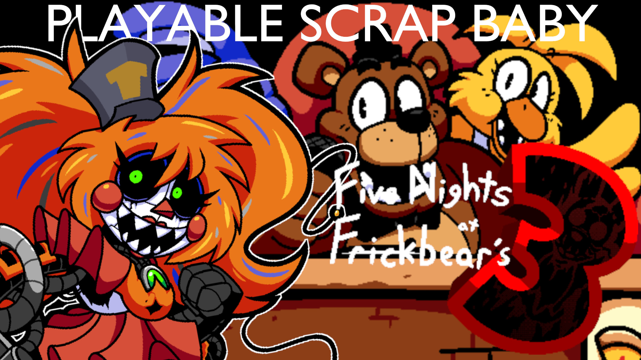 Playable Scrap Baby Mod for Five Nights at Frickbear's 3 | FB3 Mods