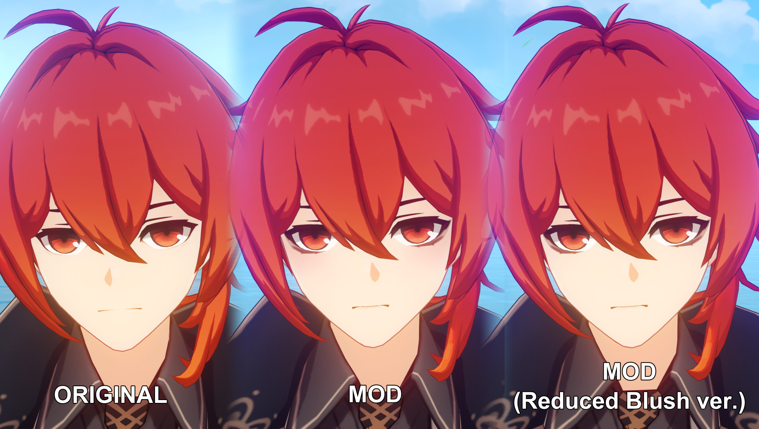 Diluc face edit (Compatible) Mod for Genshin Impact | GI Mods