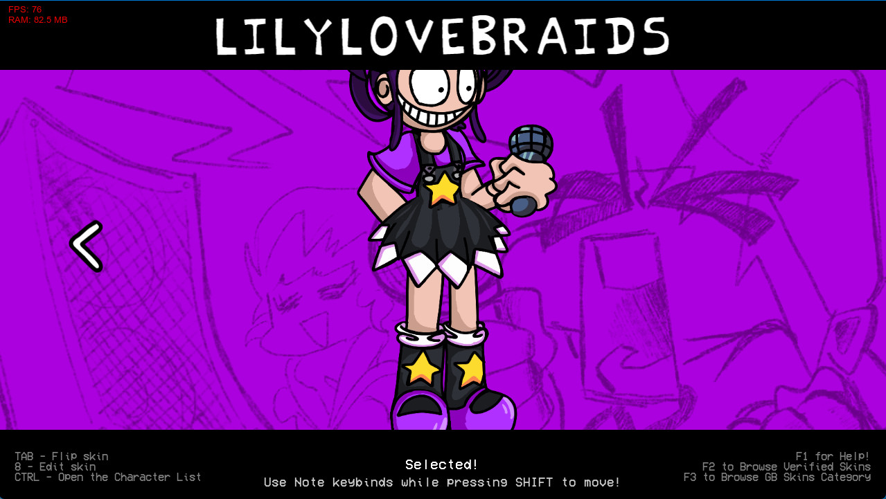 Lily Lovebraids skin Mod for Friday Night Funkin' | FNF Mods