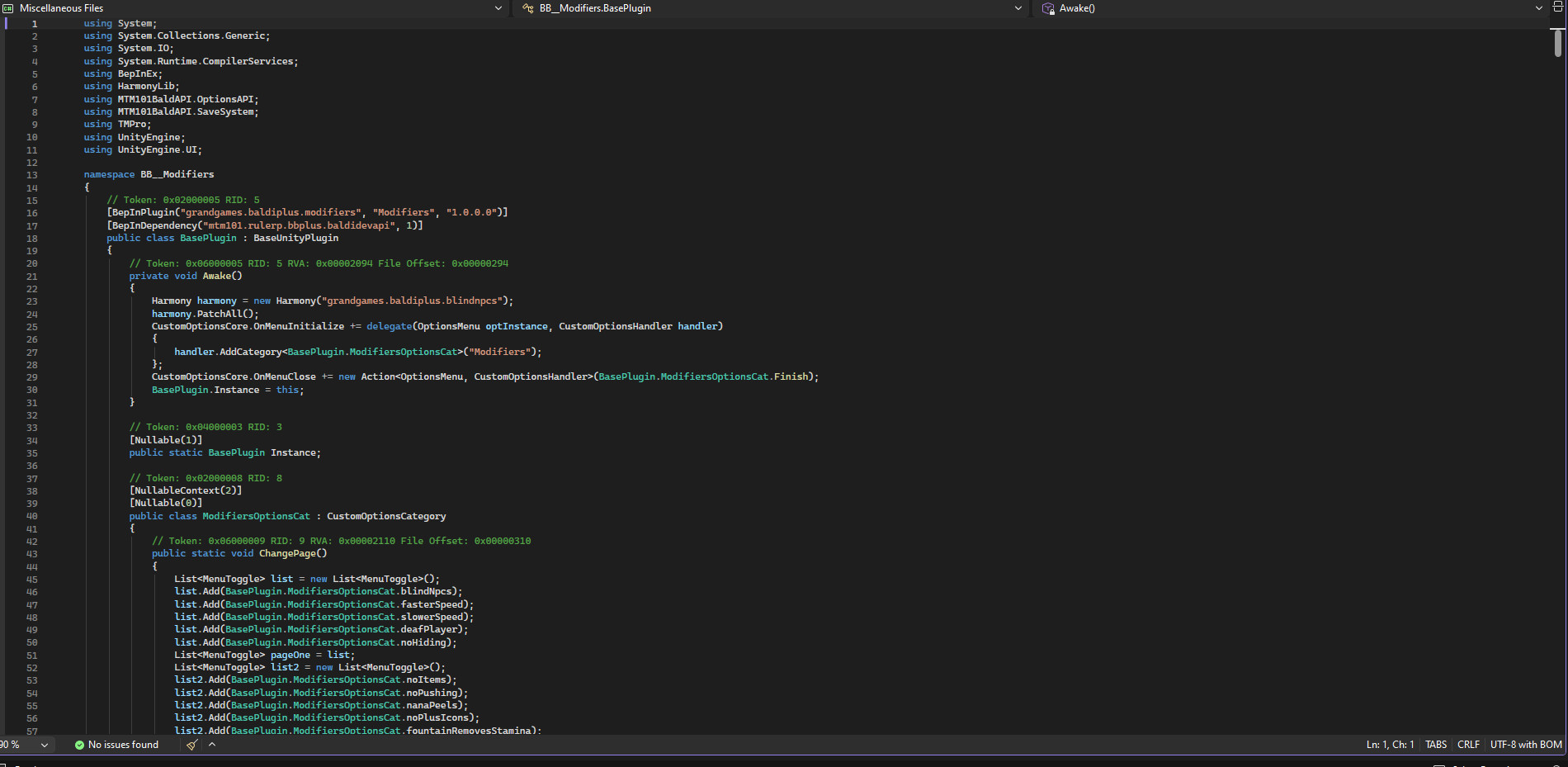(Visual Studio IDE)BB+ Modifiers Source Code Mod for Baldi's Basics ...
