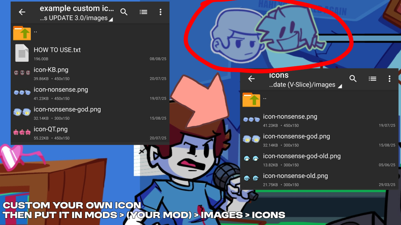 FNF Stickers Icons V-Slice + Wins Icons Mod for Friday Night Funkin ...