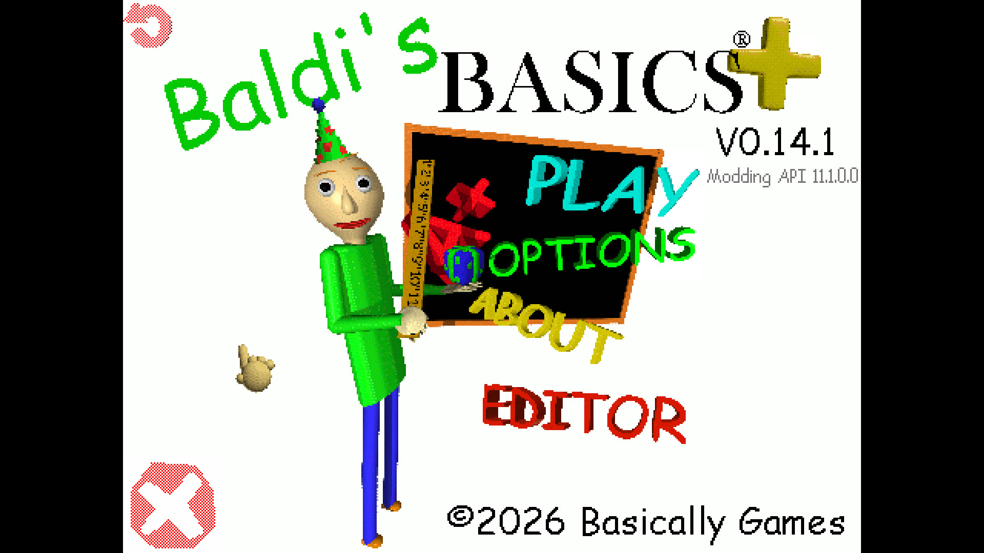(0.14.X) Birthday Bash Main Menu Mod for Baldi's Basics | Baldi Mods