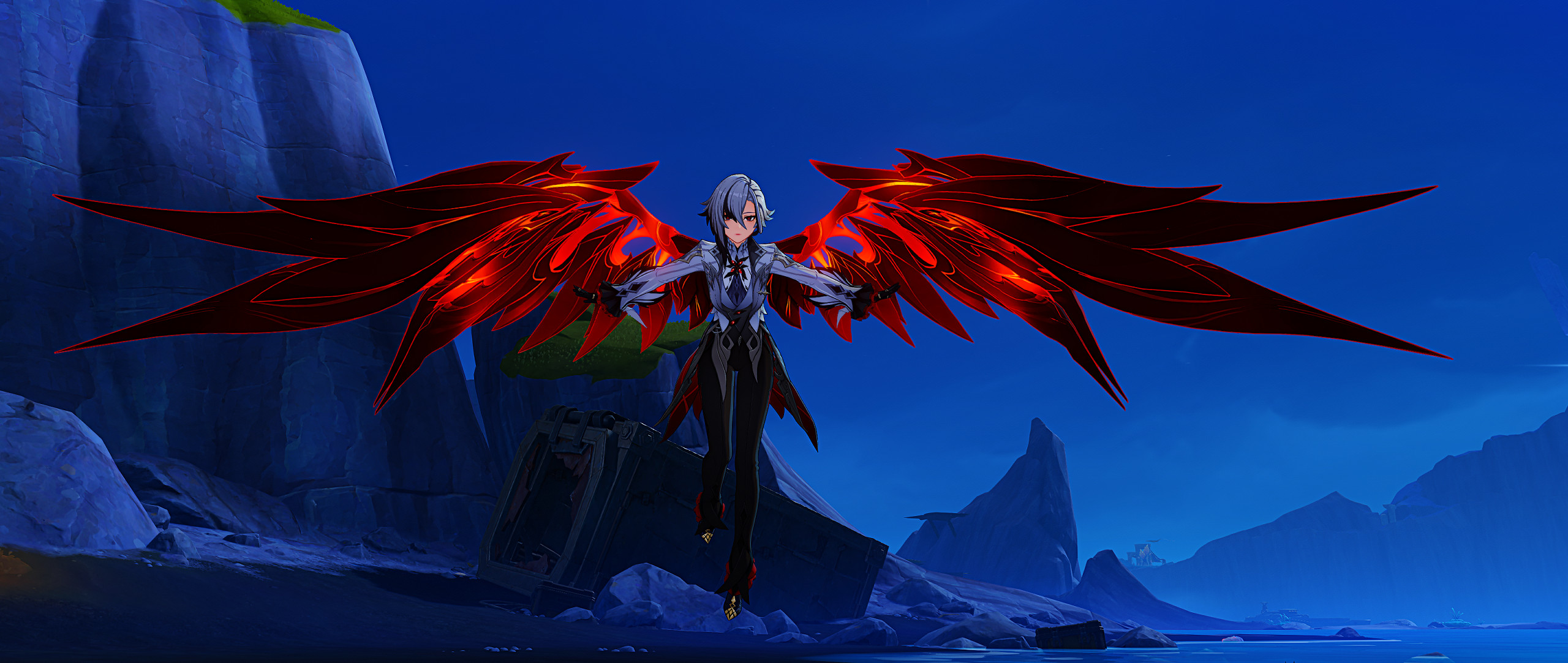 (Red Outlines) Wings of Balemoon Bloodfire Mod for Genshin Impact | GI Mods