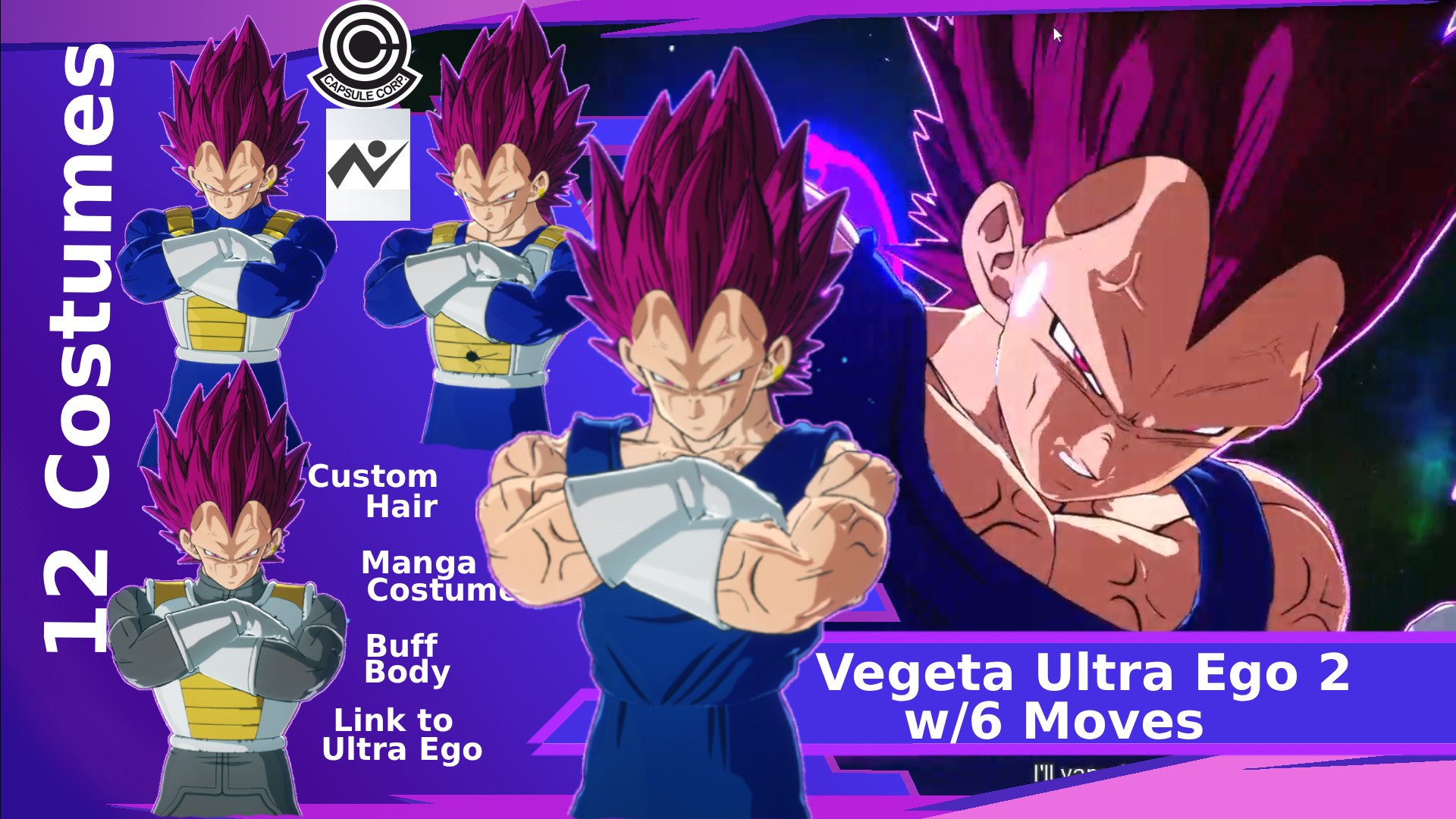 VEGETA ULTRA EGO 2 [NEW SLOT] - 6 MOVES Mod for Dragon Ball: Sparking ...
