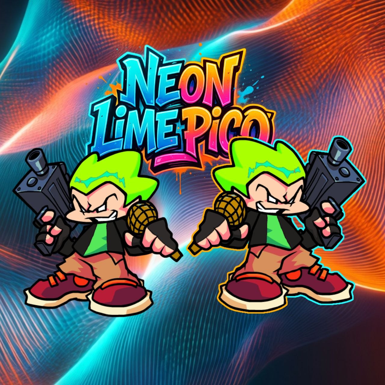 SKIN Neon Lime Pico Mod for Friday Night Funkin' | FNF Mods