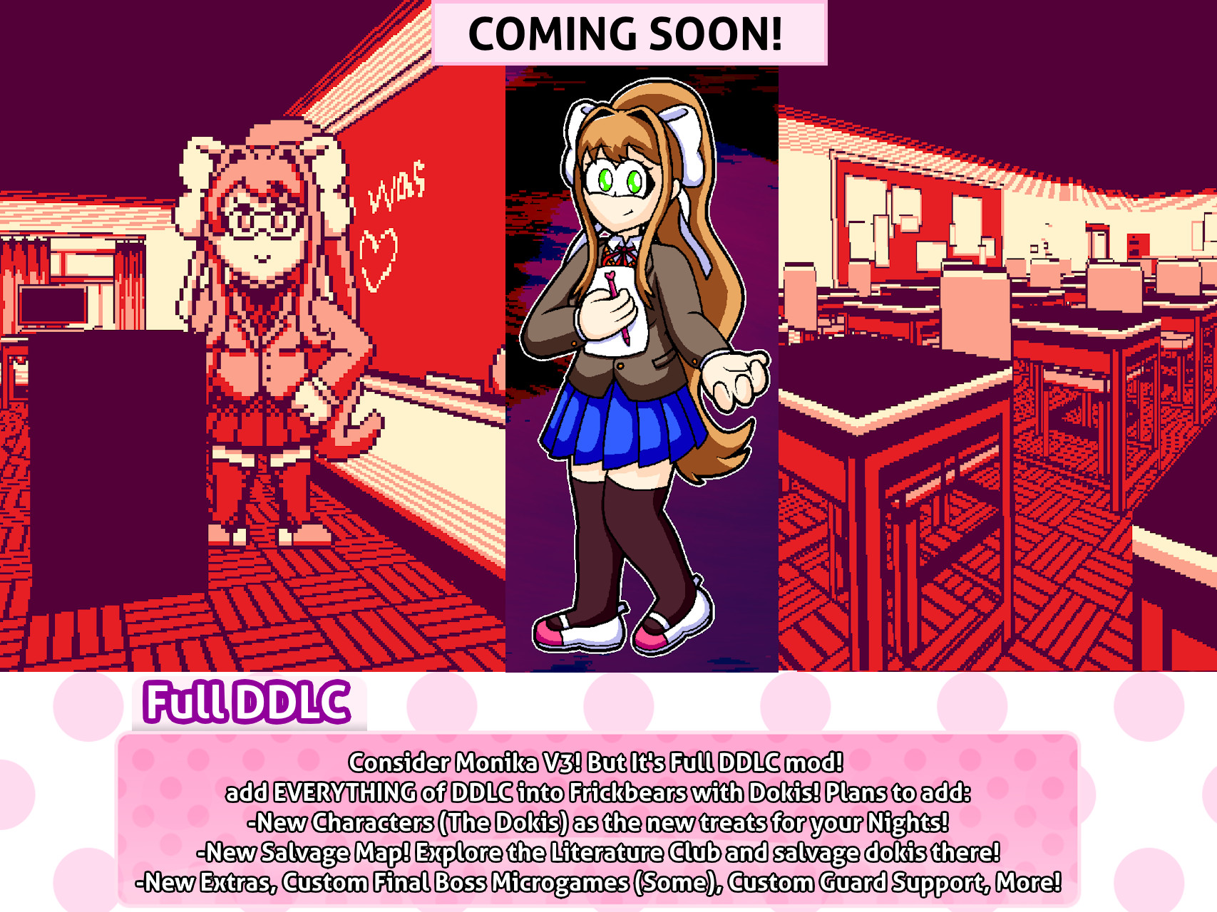 Playable Monika (DDLC)! [V2.5] +Announcement! Mod for Five Nights at ...