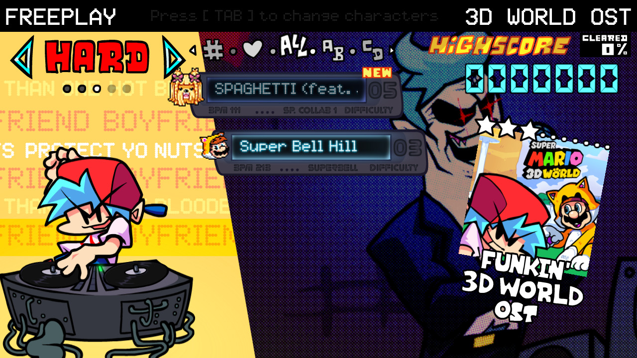 Super Funkin' 3D World (One-Shot) Mod for Friday Night Funkin' | FNF Mods