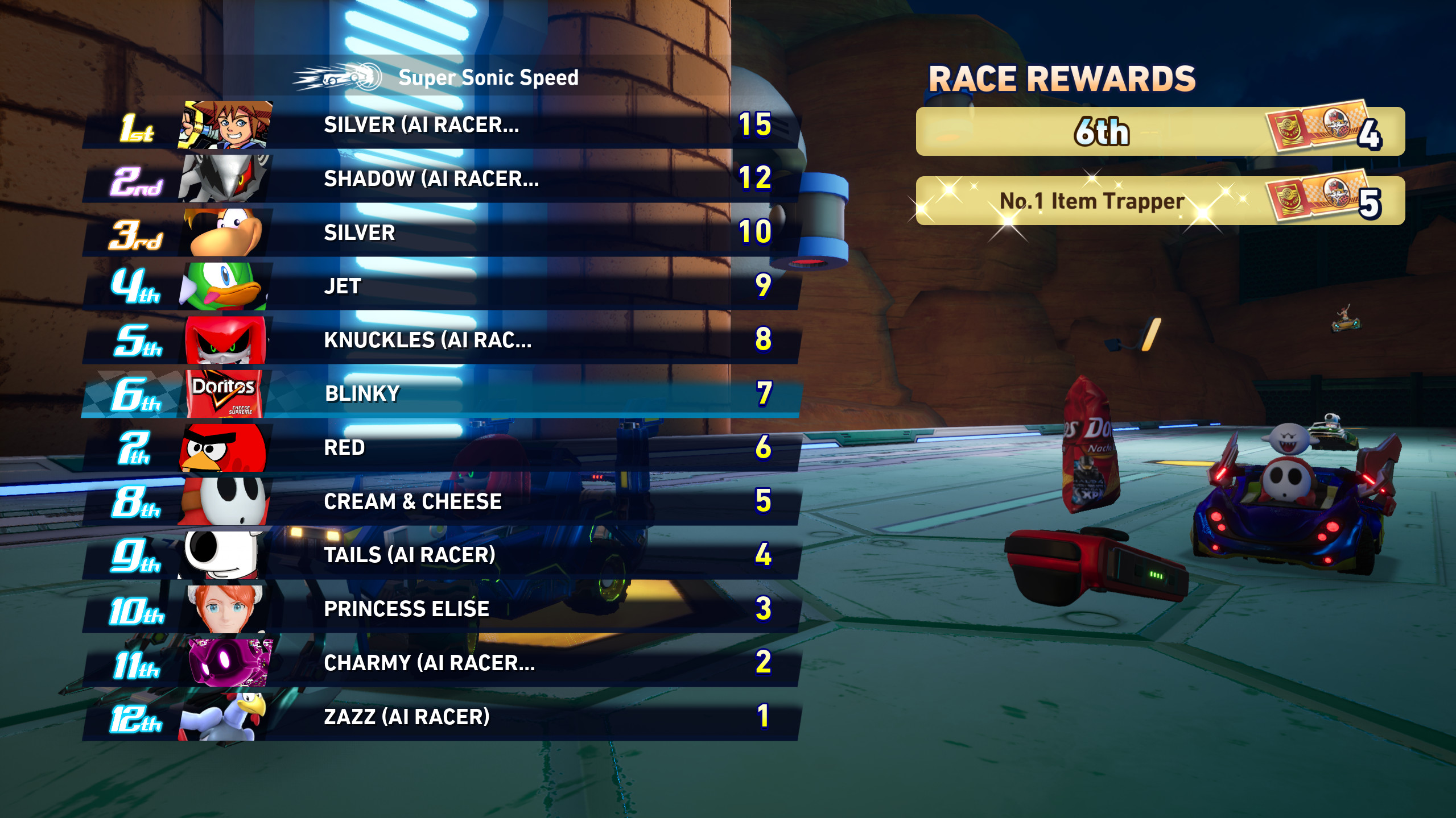 Doritos over Blinky Mod for Sonic Racing: CrossWorlds | SR:CW Mods