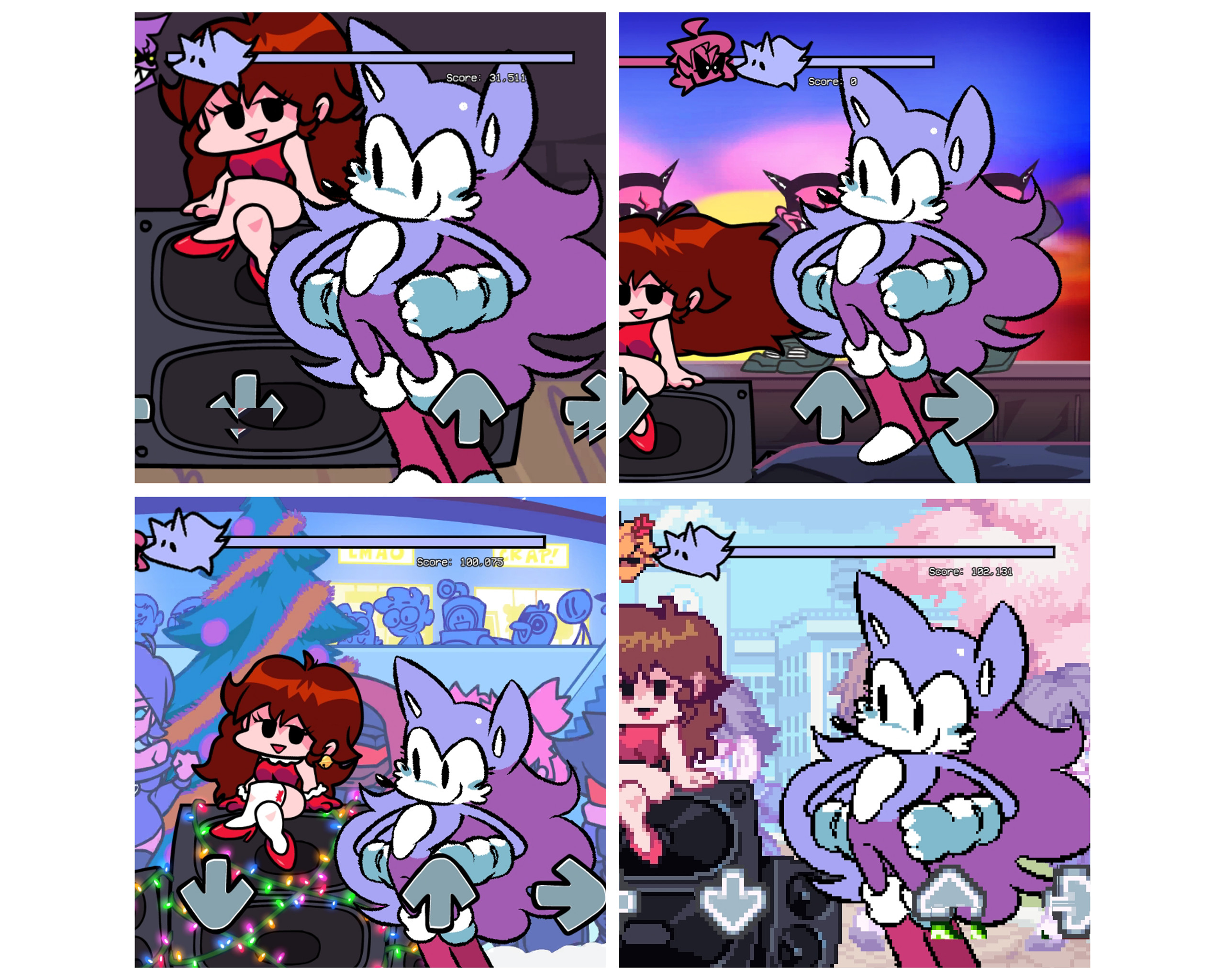 [Wacky the Hedgehog Skin pack] Mod for Friday Night Funkin' | FNF Mods