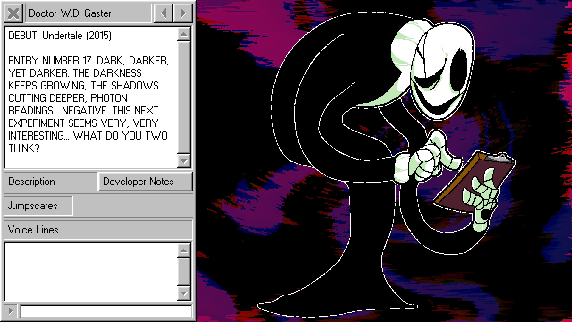 W.D. Gaster (CUSTOM GUARD) Mod for Five Nights at Frickbear's 3 | FB3 Mods