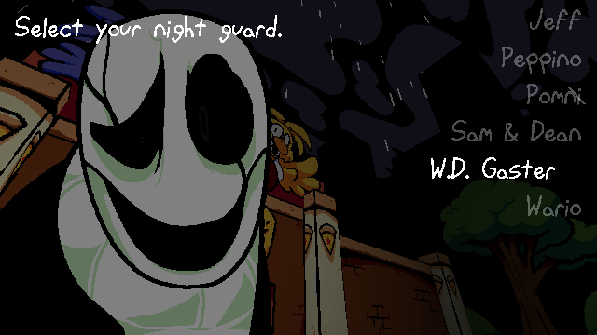 W.D. Gaster (CUSTOM GUARD) Mod for Five Nights at Frickbear's 3 | FB3 Mods